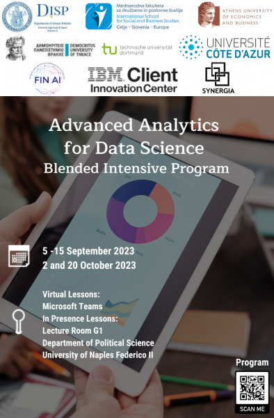Advanced Analytics for Data Science – Blended Intensive Programme (BIP), September 5-15, October ...